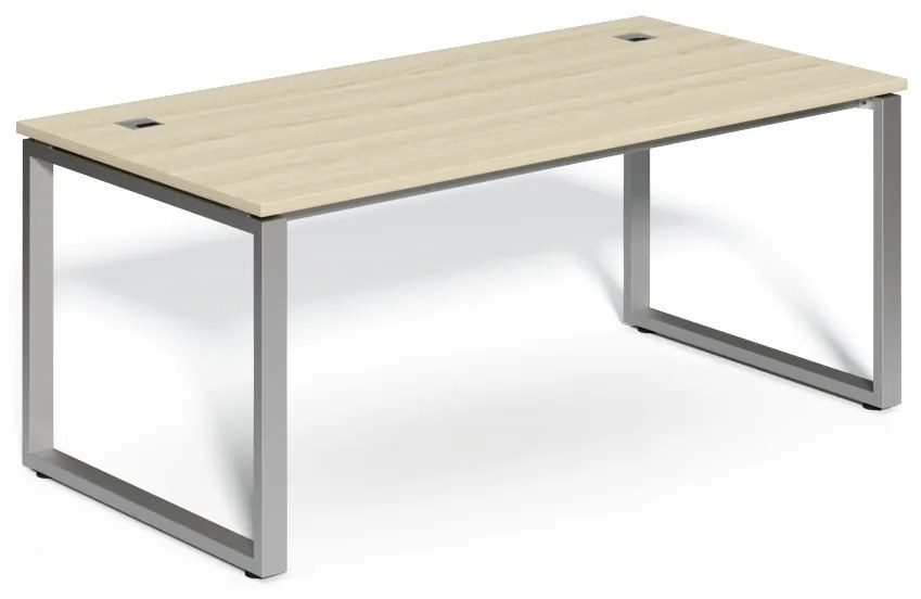 Stůl SimpleOffice 180 x 90 cm, dub světlý / stříbrná
