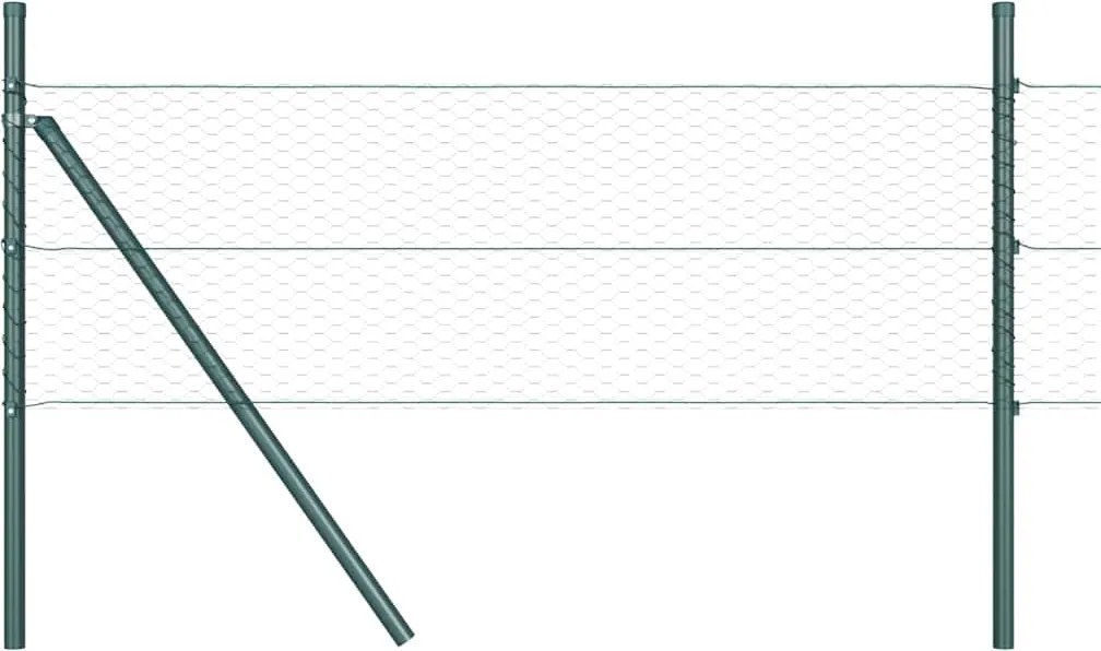 Hexagonální kotvení plotu 100 x 0,4 m Ocel potažená PVC Zelená 3352729