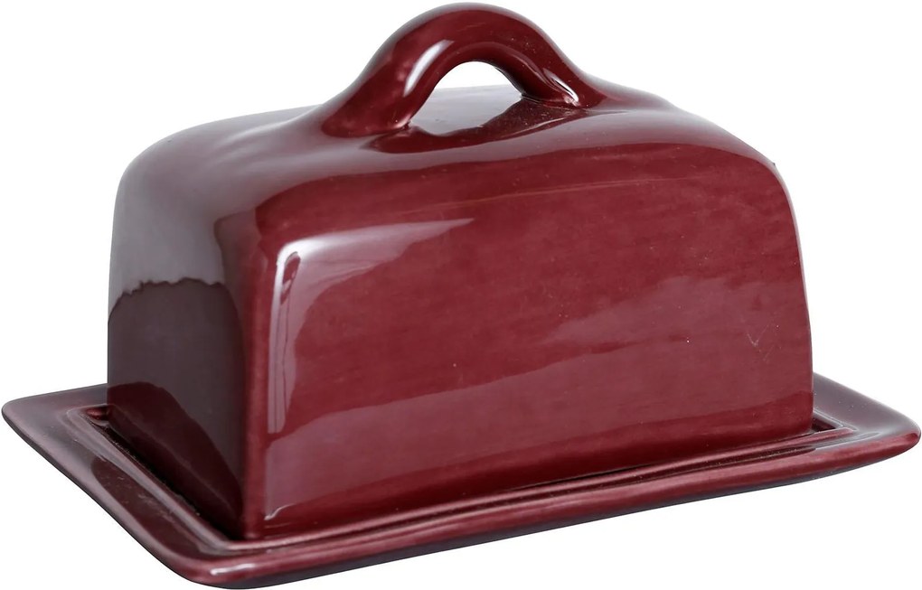 CÔTÉ TABLE Máslenka - Beurrier Dulci Prune, červená barva, fialová barva, porcelán