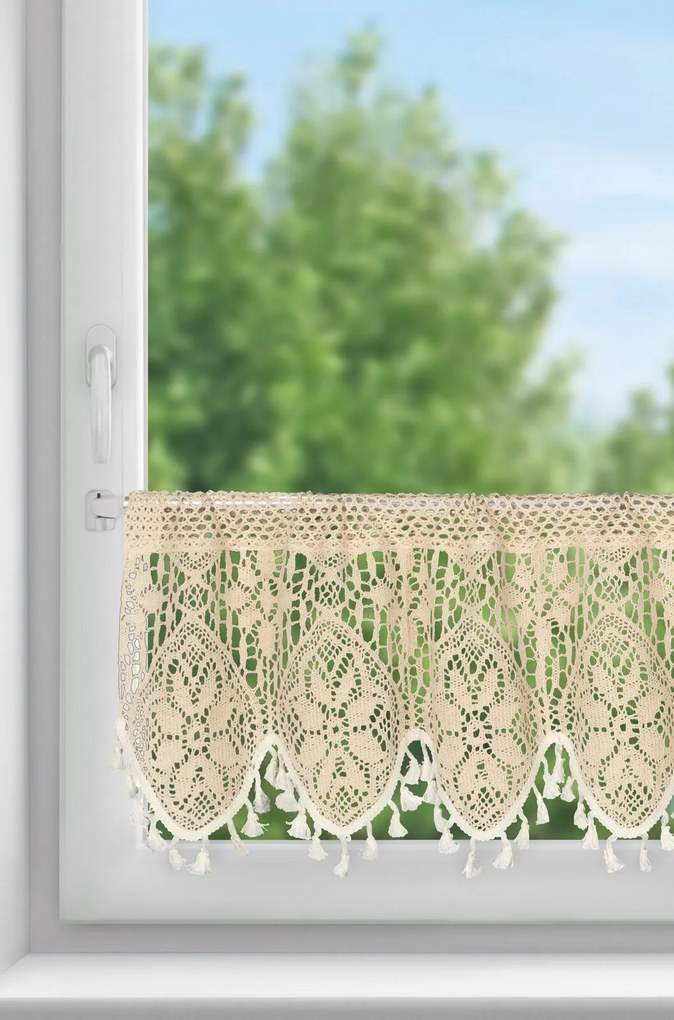KRÁTKÁ ZÁCLONA NA PÁSCE MOLY 150X30 CM SVĚTLEBÉŽOVÁ