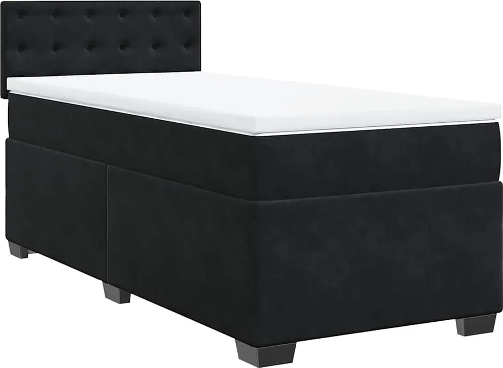 Box spring postel s matrací černá Single samet 3288775