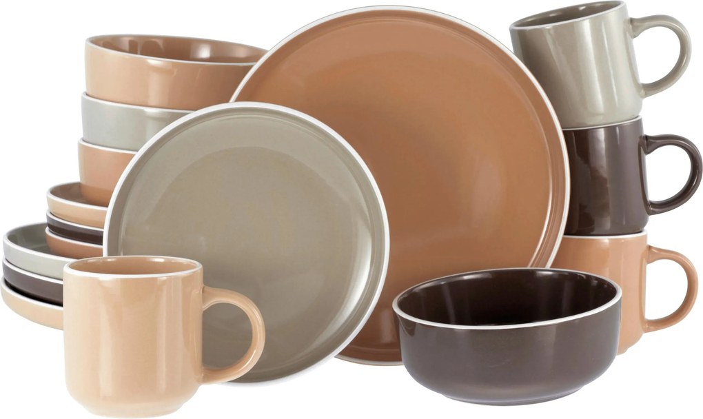 XXXLutz KOMBINOVANÁ SOUPRAVA Nordic Mocha Mousse 16dílné Creatable - Online Only nádobí - 007768070601