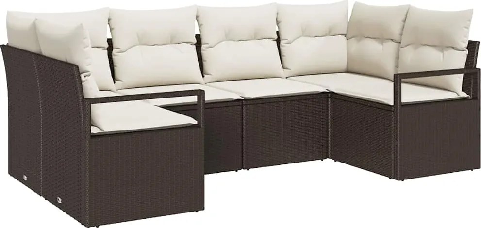 Set pohovek 6 ks Hnědá polyratan 3346518