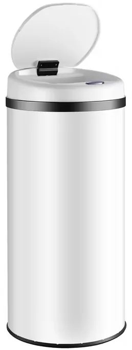 Bezdotykový odpadkový koš 30 l, bílý, nerezová ocel 109761