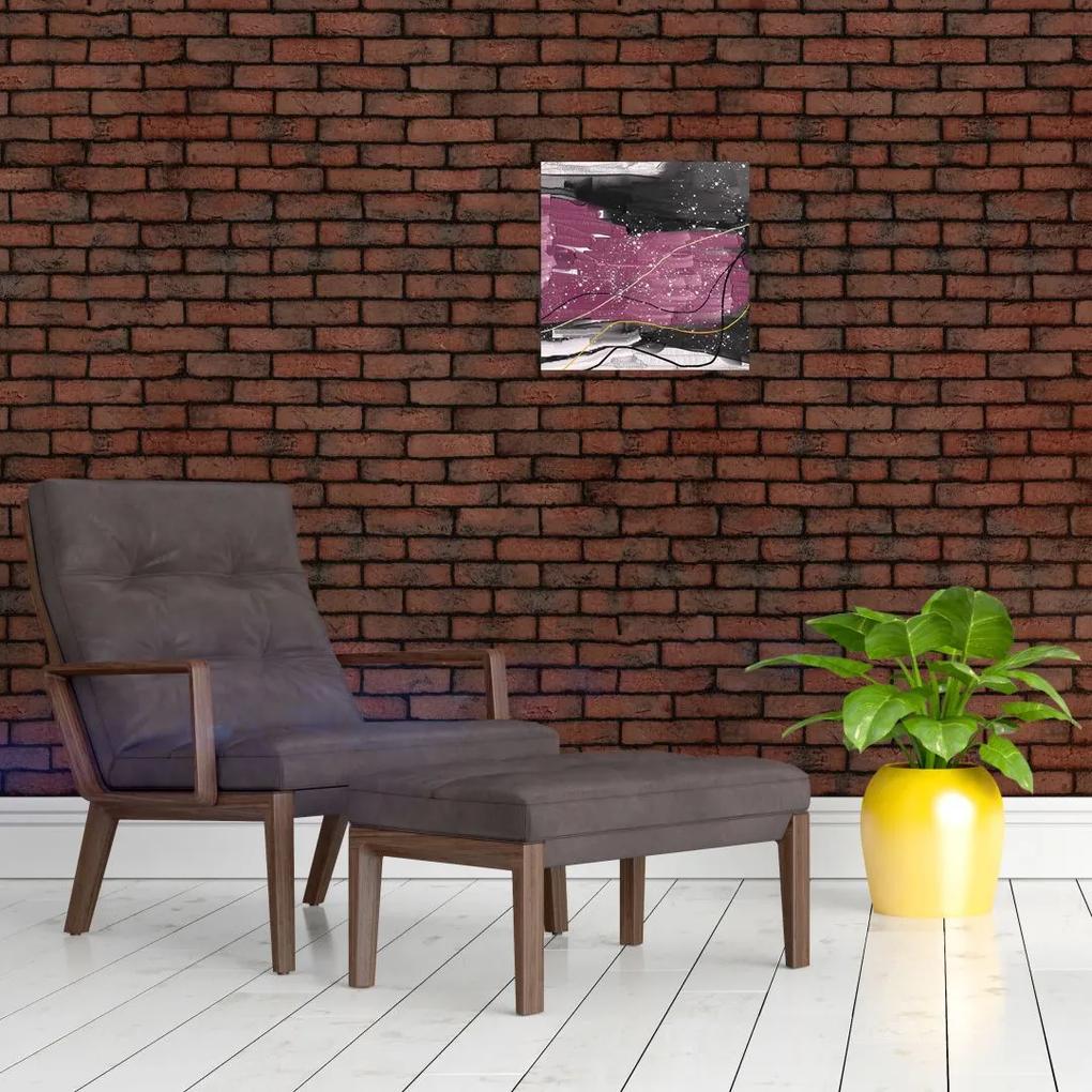 Obraz - Růžovo-černá abstrakce (30x30 cm)