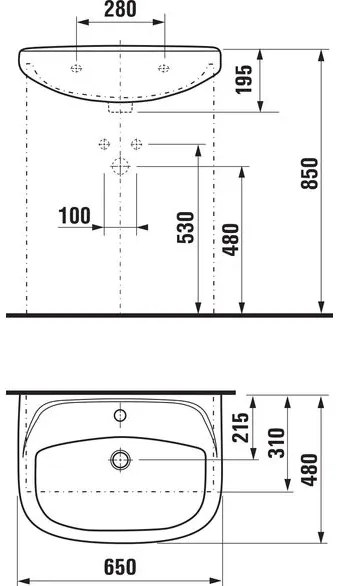 Jika Lyra Plus umyvadlo 650 mm H8143640001041