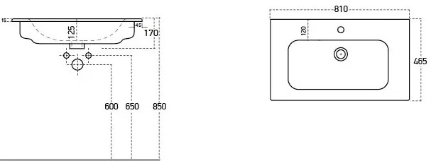 Lavedo Afina Piedra White/Wotan Oak 80 koupelnová skříňka s umyvadlem
