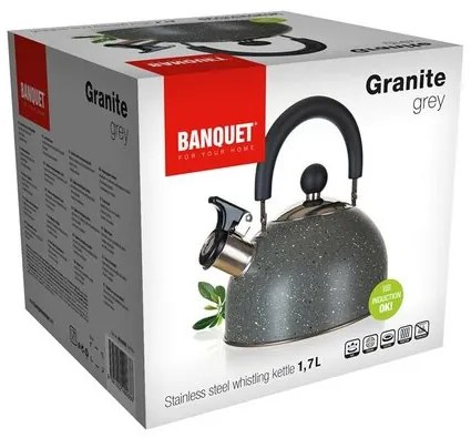 Banquet Nerezová konvice GRANITE Grey, 1,7 l, šedá