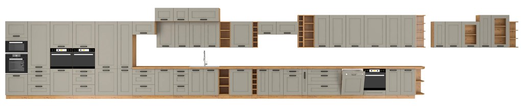 Horní kuchyňská skříňka Lucid 50 GU 36 1F (dub artisan + claygrey). 1045500