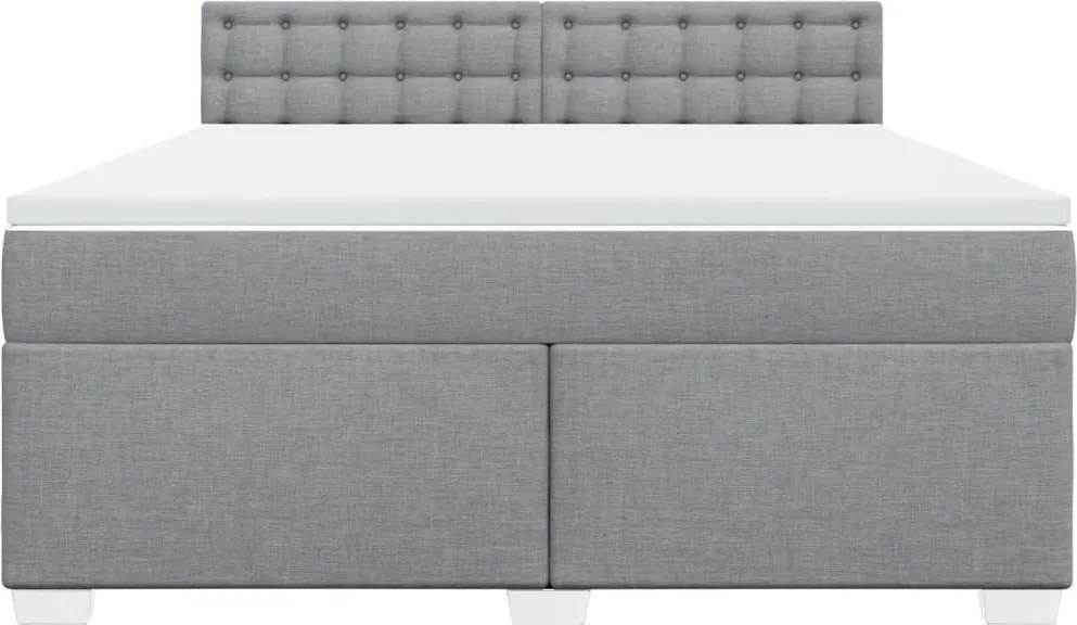 Box spring postel s matrací světle šedá 180 x 200 cm textil 3288281