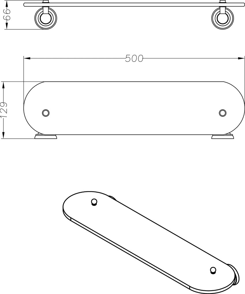 SAPHO DIAMOND skleněná police, bronz 1318-15