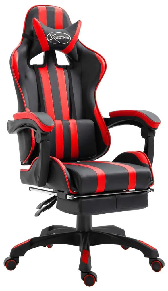 20217 vidaXL Herní židle s podnožkou červená umělá kůže