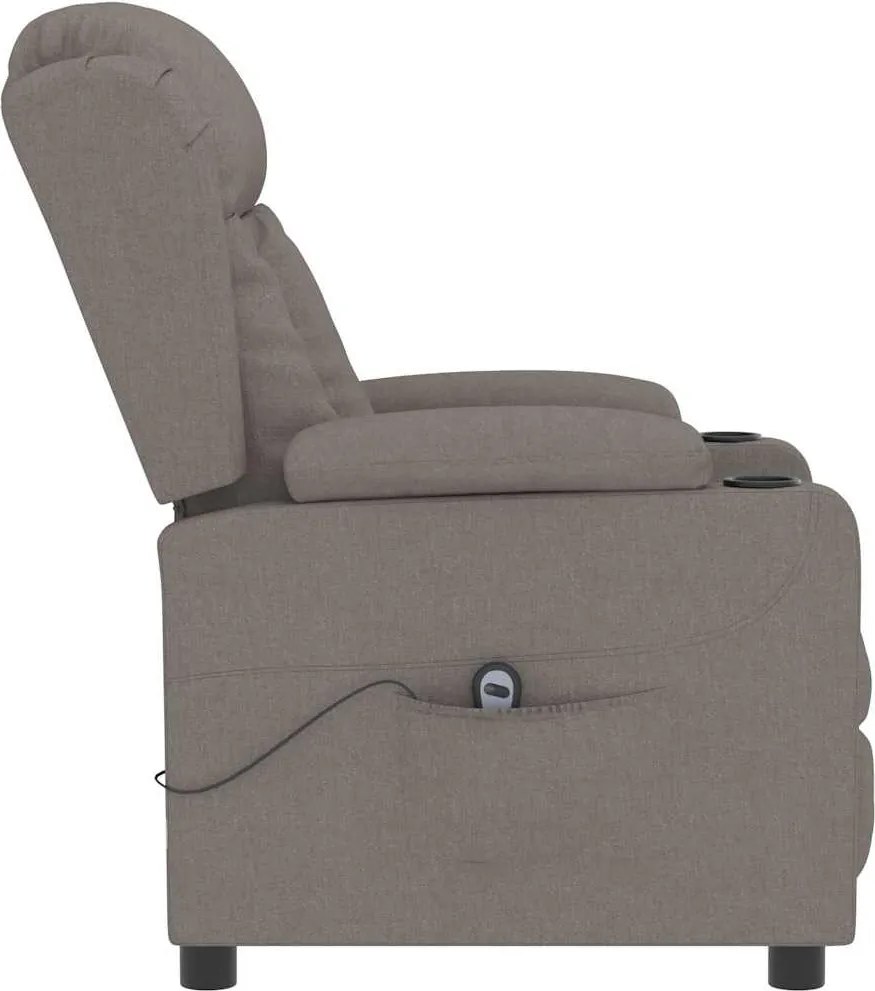 Elektrické polohovací křeslo taupe textil 3098785