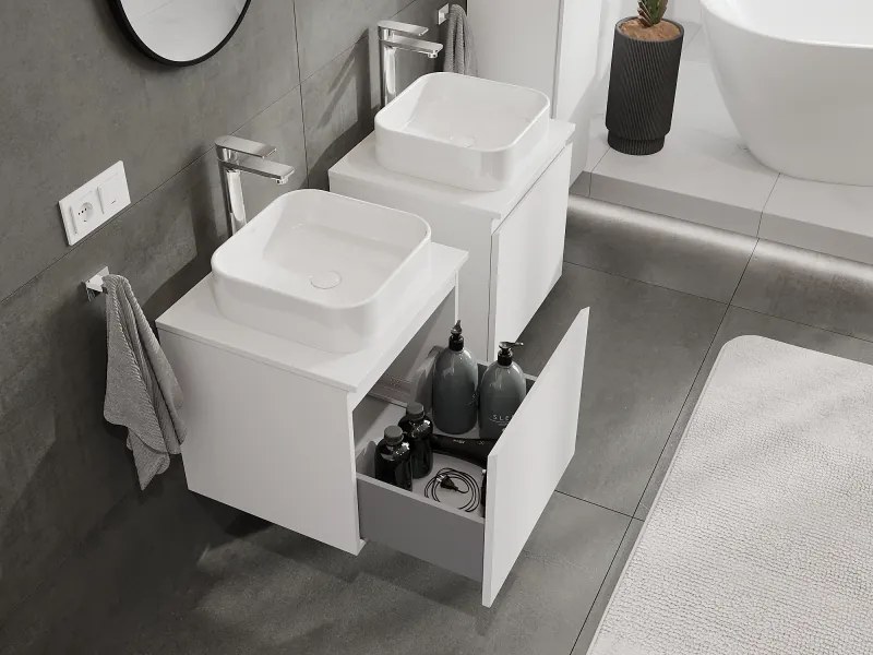 Mexen Orio, koupelnová skříňka 50 cm, 1 zásuvka, bílá matná, 91A10-05047-1-BF01