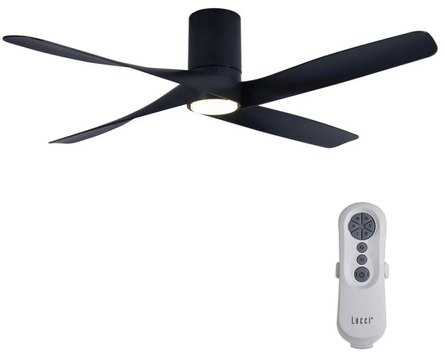Lucci air 213351 - LED Stmívatelný ventilátor RIVIERA 1xGX53/12W/230V černá + DO