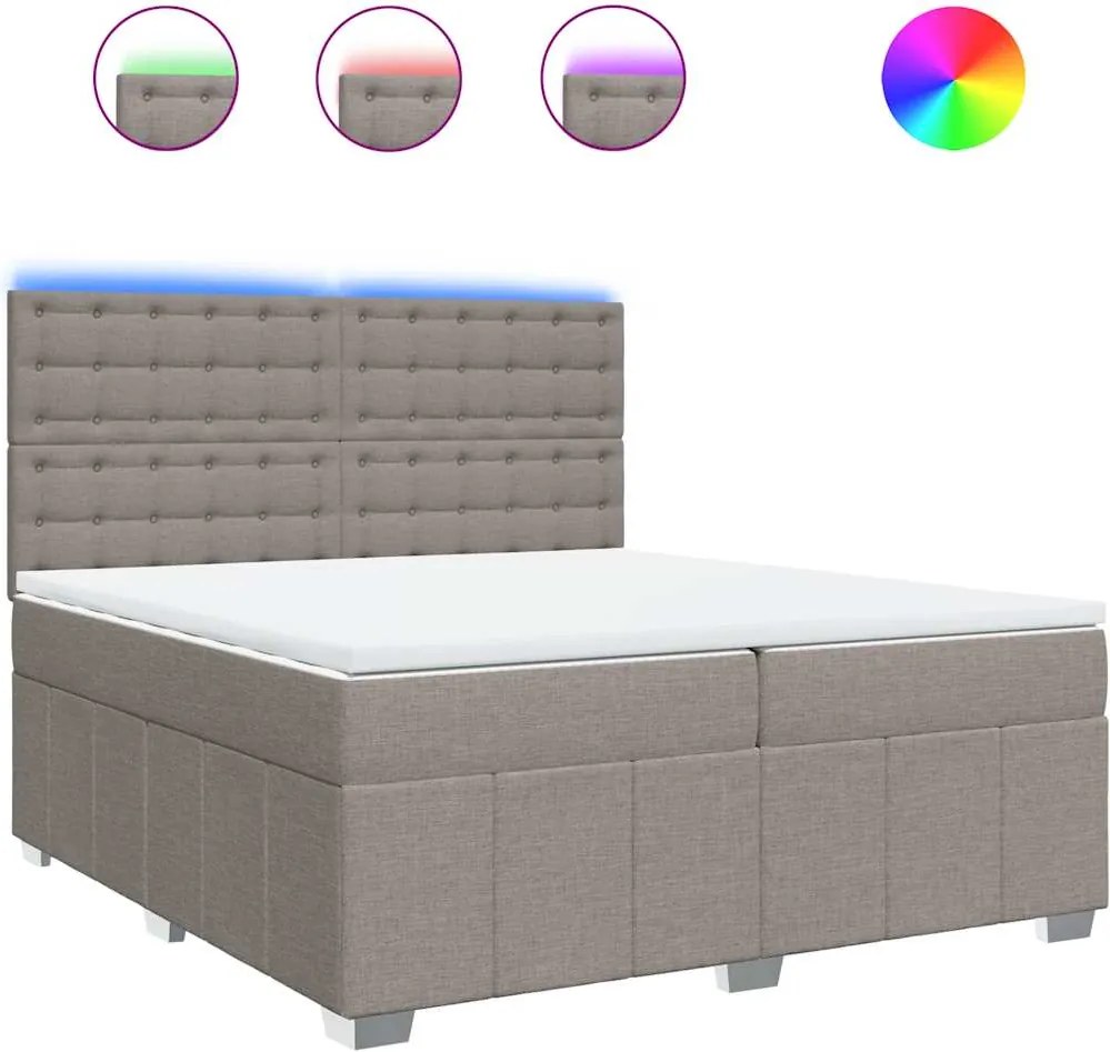 Box spring postel s matrací taupe 200x200 cm textil 3294093