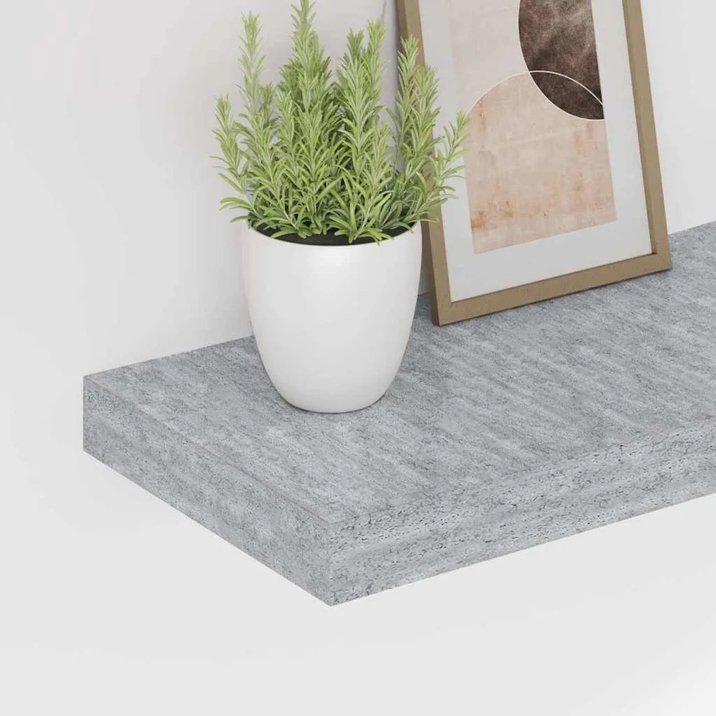 Plovoucí nástěnné police 4 ks betonově šedé 60x23,5x3,8 cm MDF 326599