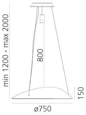 Artemide 1402010APP-LED RGBW Stm. lustr na lanku AMELUNA LED/45W/230V 3000K