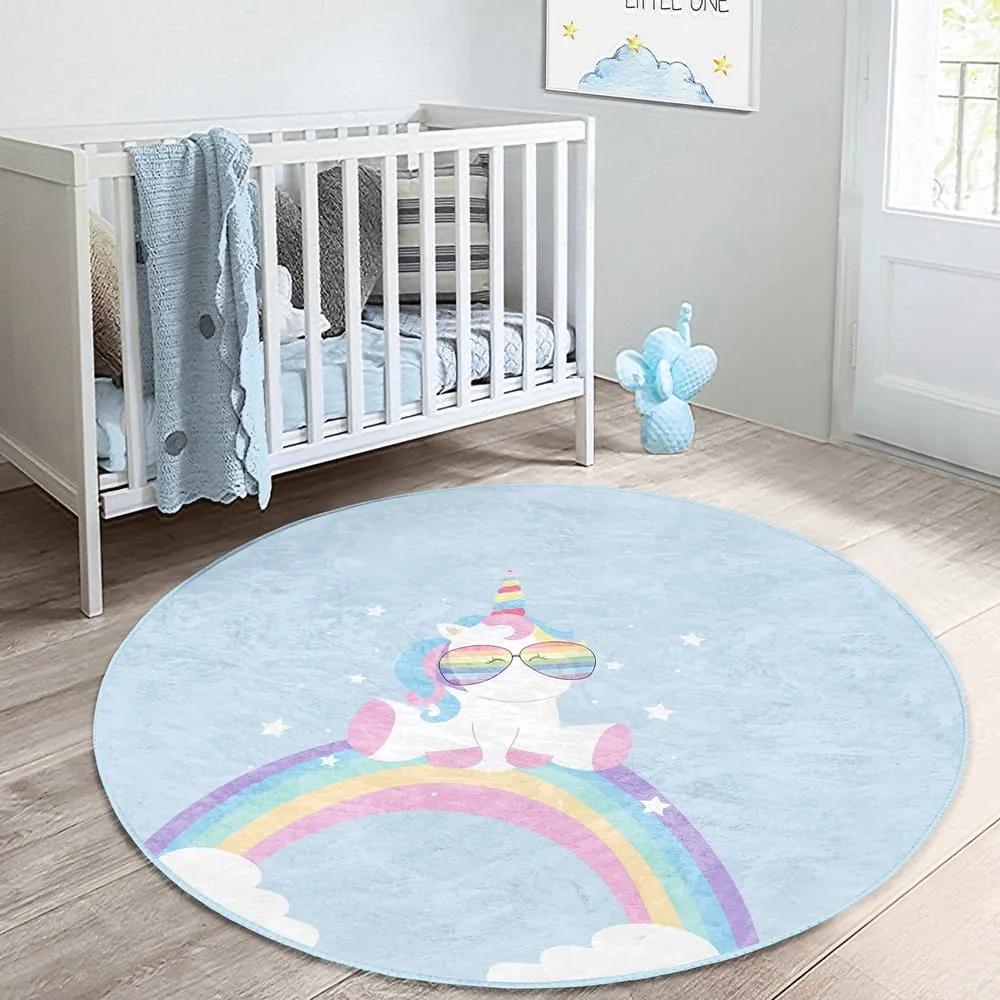 Světle modrý dětský koberec ø 120 cm Comfort – Mila Home
