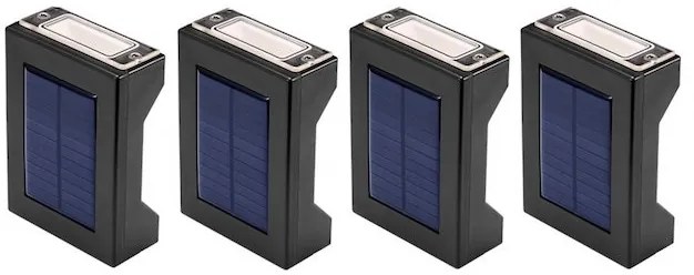 Bezdoteku LED solarní nástěnné světlo na garáže a zídky 4 ks, iPRO, 3 W, teplá barva