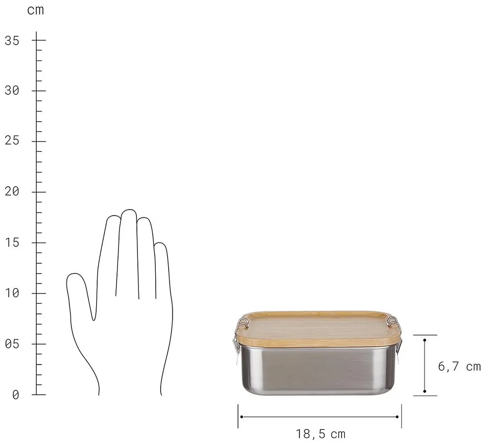 BENTO Box na oběd nerezový 1,2 l