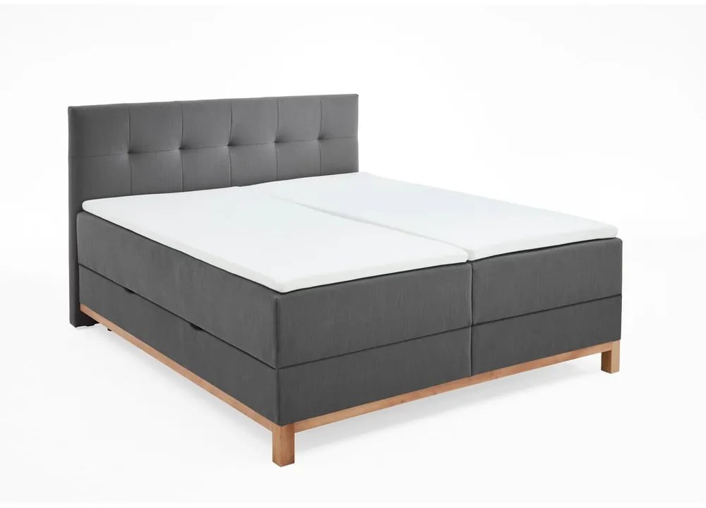 Tmavě šedá boxspring postel s úložným prostorem 160x200 cm Catania - Meise Möbel