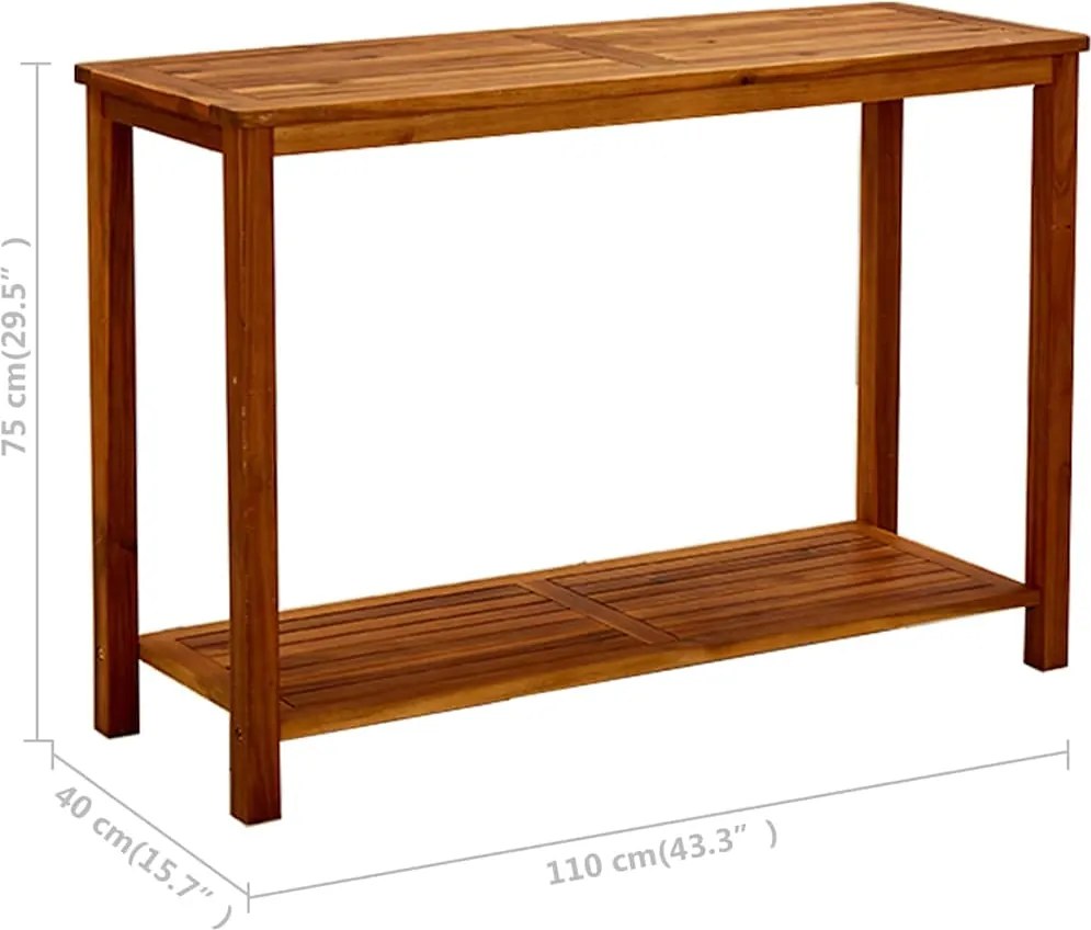 Zahradní konzolový stolek 110x40x75 cm masivní akáciové dřevo 316406