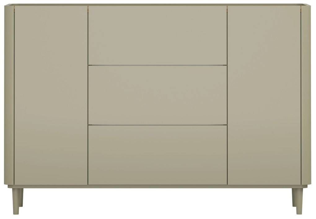 Komoda Elivo 150 cm na nožkách - eukalyptus / dub baltic dune
