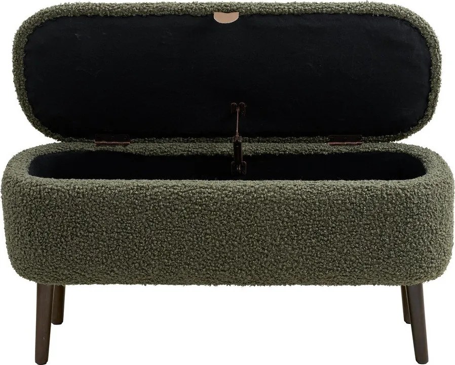 Zelená lavice z textilie bouclé Harlow – House Nordic