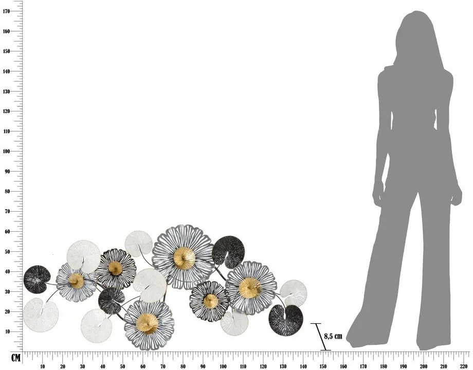 Nástěnná kovová dekorace Mauro Ferretti Troby, 143 x 64cm