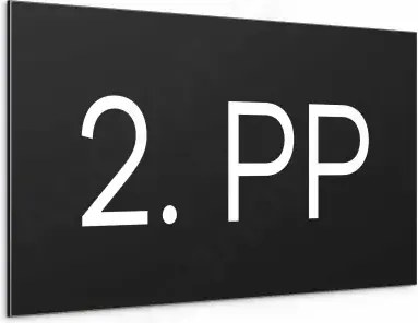 ACCEPT Označení podlaží "2. PP" - stříbrná tabulka - černý popis