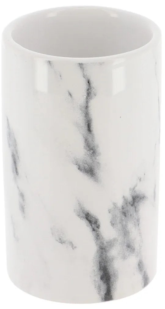 Koupelnový pohár Nardi Marble, bílá, 200 ml