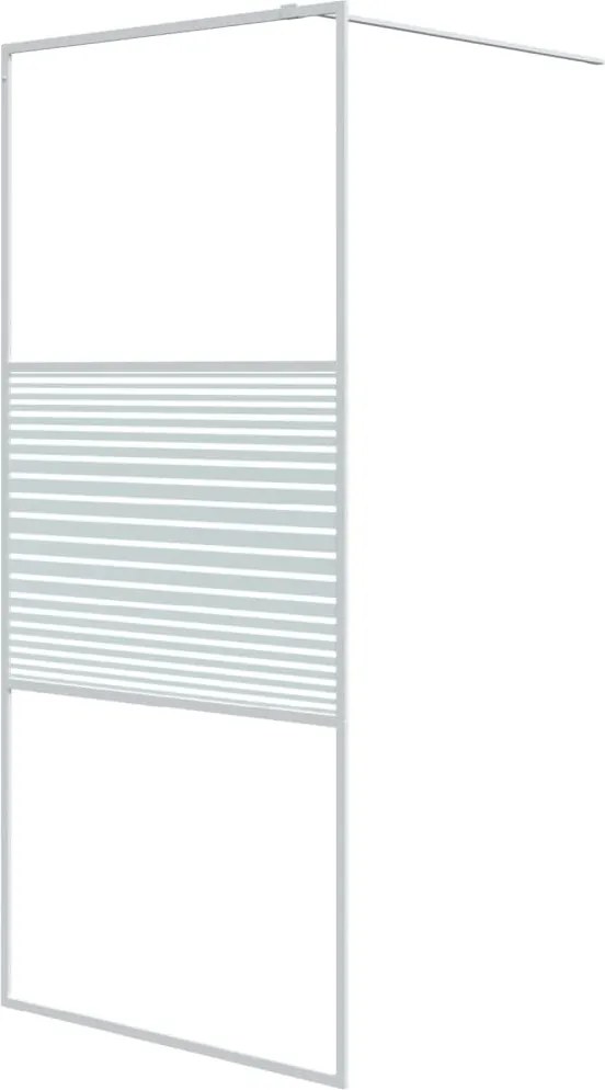 Sprchová zástěna walk-in bílá 90 x 195 cm čiré ESG sklo 152151