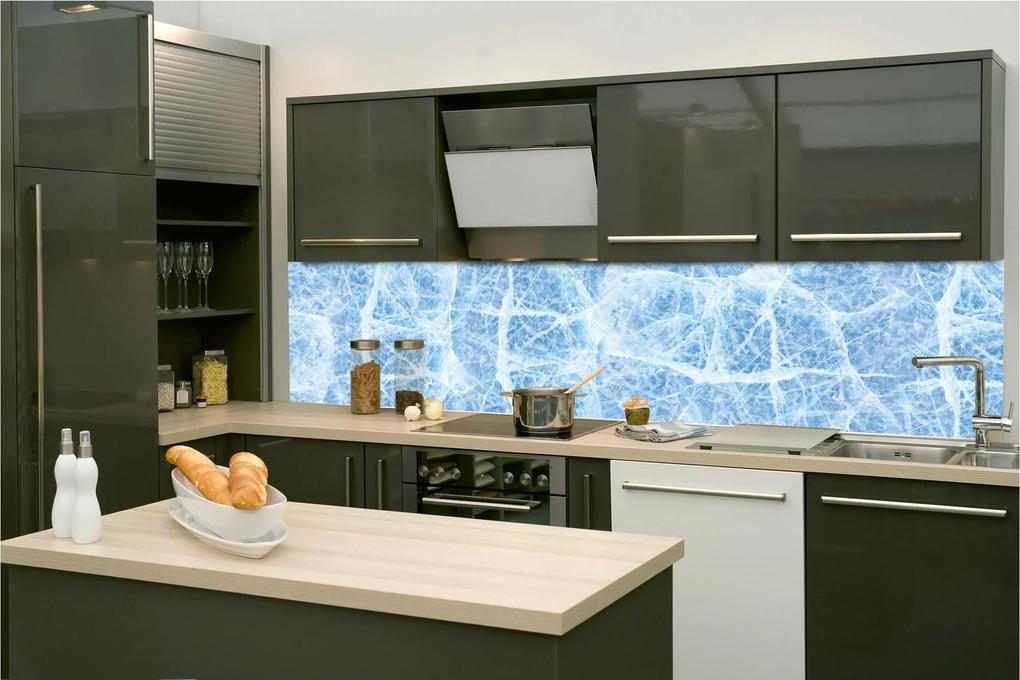 DIMEX | Fototapeta do kuchyně Povrch ledu KI-260-283 | 260 x 60 cm | modrá, bílá