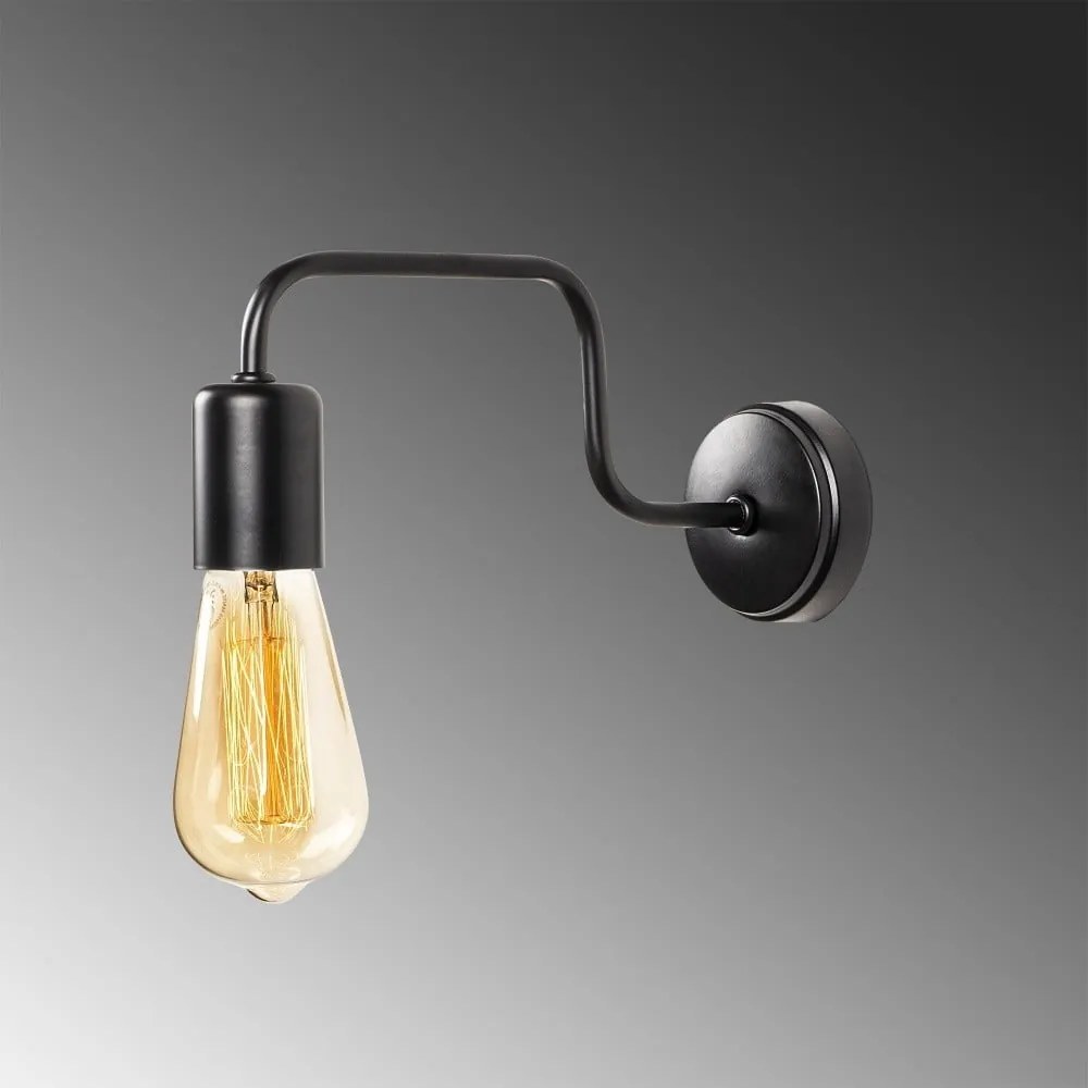 Černé kovové nástěnné svítidlo Opviq lights Isidora