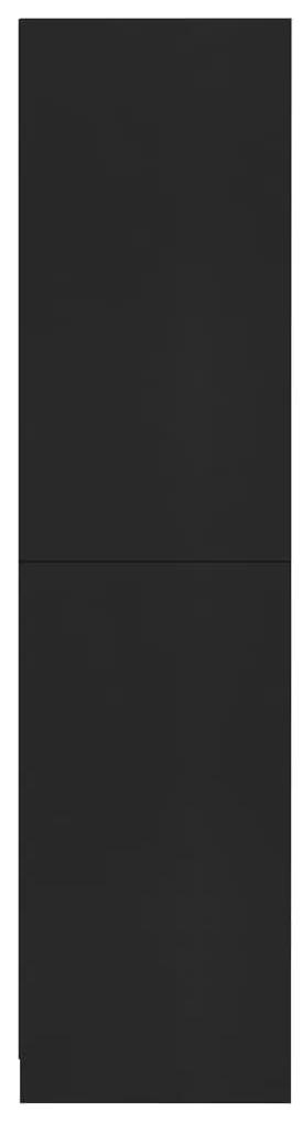 vidaXL Šatní skříň černá 100 x 50 x 200 cm dřevotříska