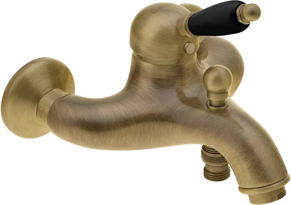 Sapho Sapho, KIRKÉ BLACK nástěnná vanová baterie, černá páčka, bronz, KI10NB