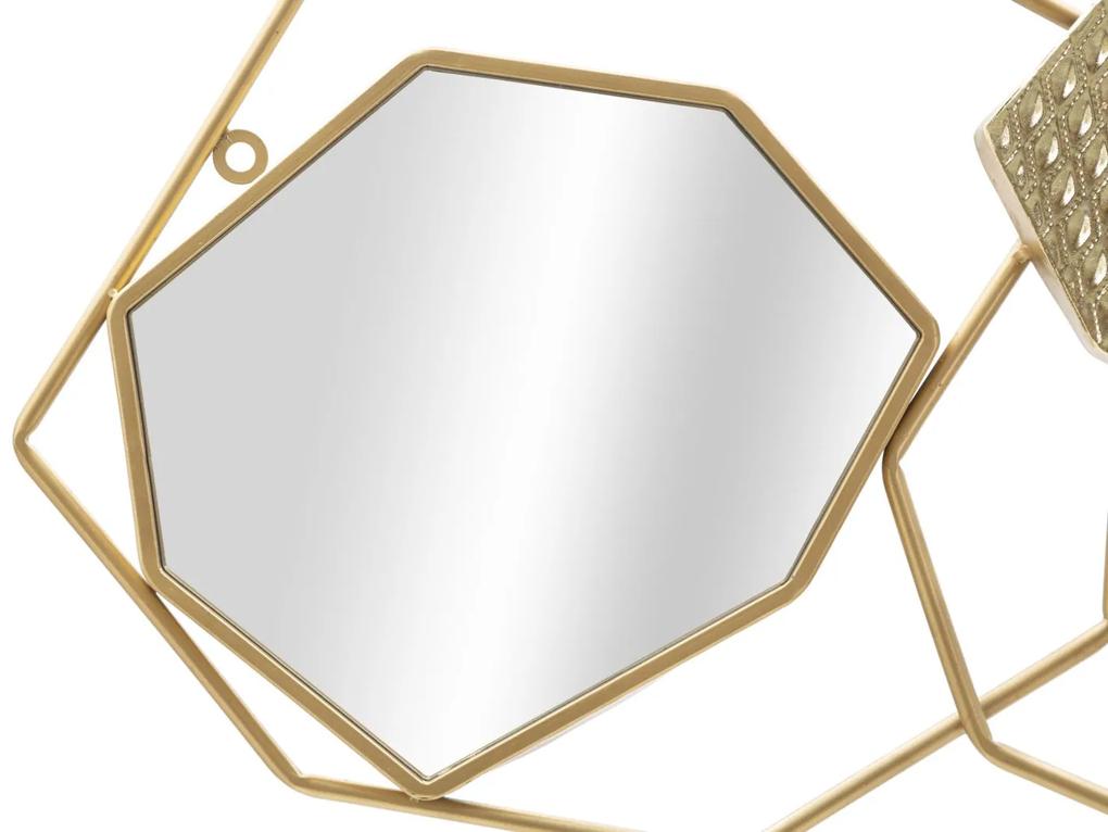 Mauro Ferretti Zlaté nástěnné zrcadlo Stomos, 91x4x52 cm