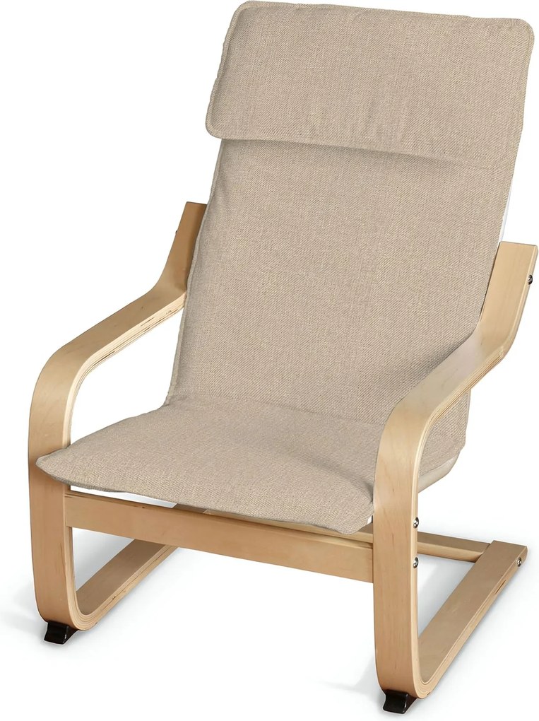 Sedák na dětské křeslo IKEA Poäng barva béžová látka pletený vzor