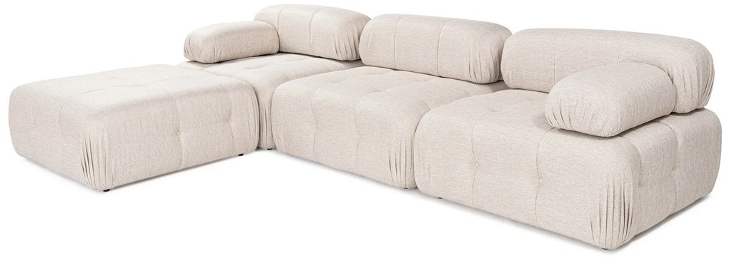 Hanah Home Čtyřmístná pohovka s pufem DOBLO světle hnědá 315 cm