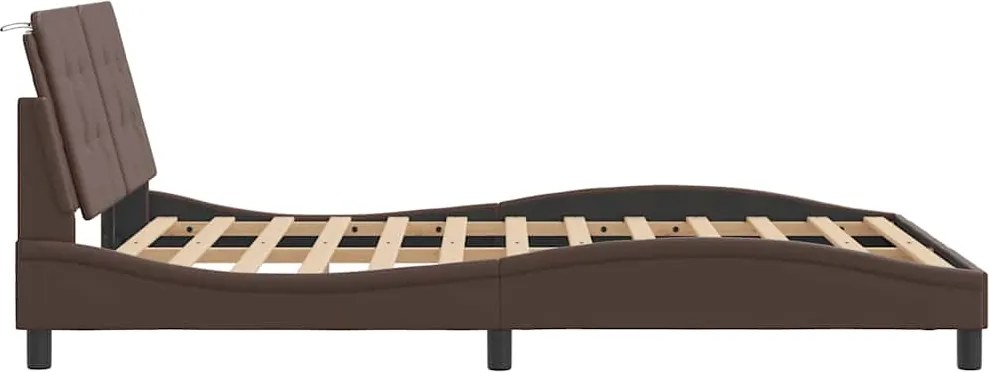 Rám postele bez matrace Zadar hnědý 120x200 cm umělá kůže 3208172