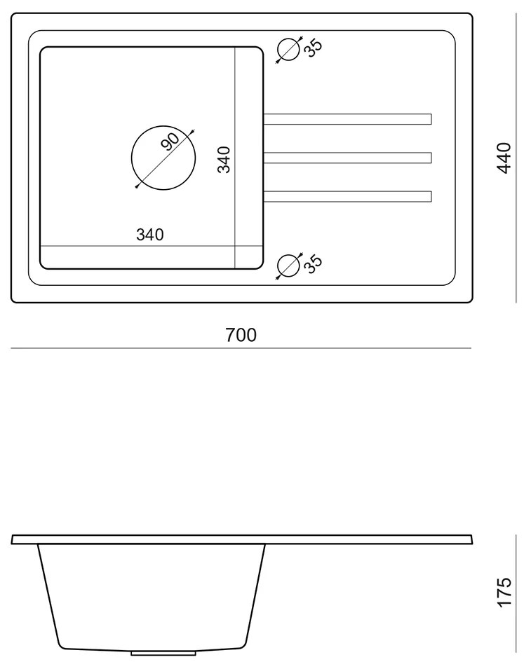Béžový (pískový) kuchyňský granitový dřez QUADRON Ben 111 + BATERIE
