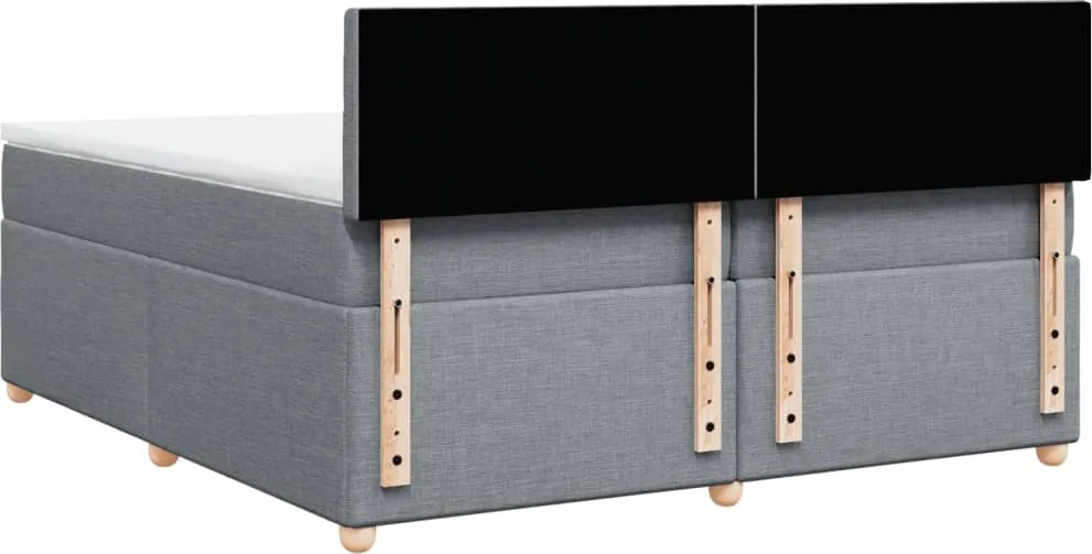 Box spring postel s matrací světle šedá 200 x 200 cm textil 3286801