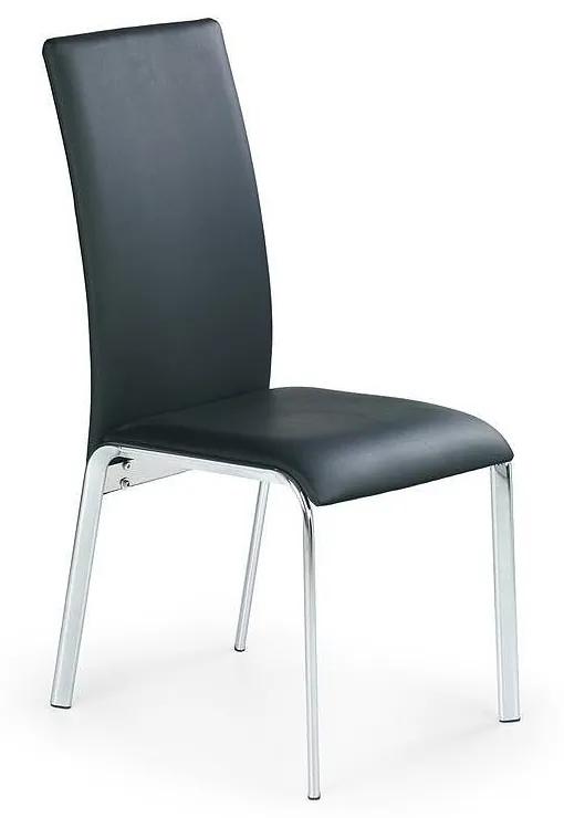 Jídelní židle Vania - černá, chromovaná ocel + ekokůže, černá