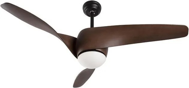 NV 5267611 Stropní ventilátor se světlem BREEZE matná černá / sklo 3ABS dřevěné listy LED 18W 3000K - NOVA LUCE