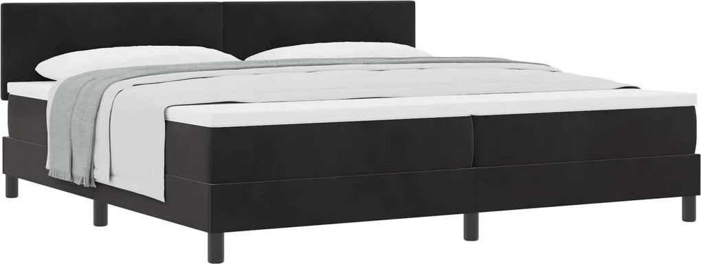 Postel s boxspringem s čelo Černá 200 x 200 cm samet 3339196