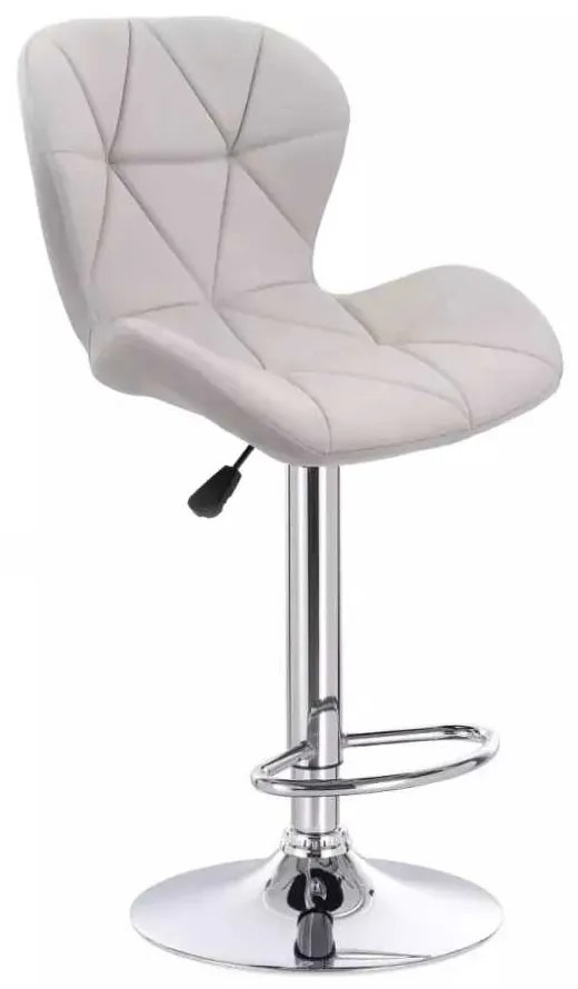 LuxuryForm DESIGN Barová židle LIVIO VELUR na stříbrné kulaté podstavě - světle šedá