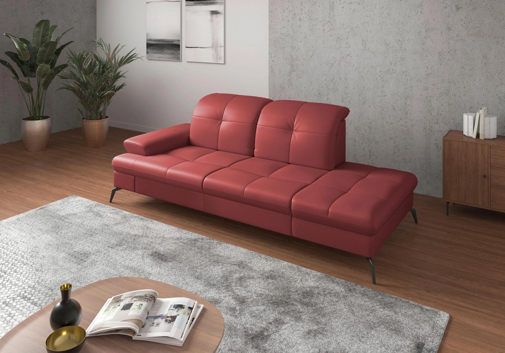 XXXLutz LENOŠKA, textil, kůže, červená Sit & More - Online Only sedačky - 00014401176Z