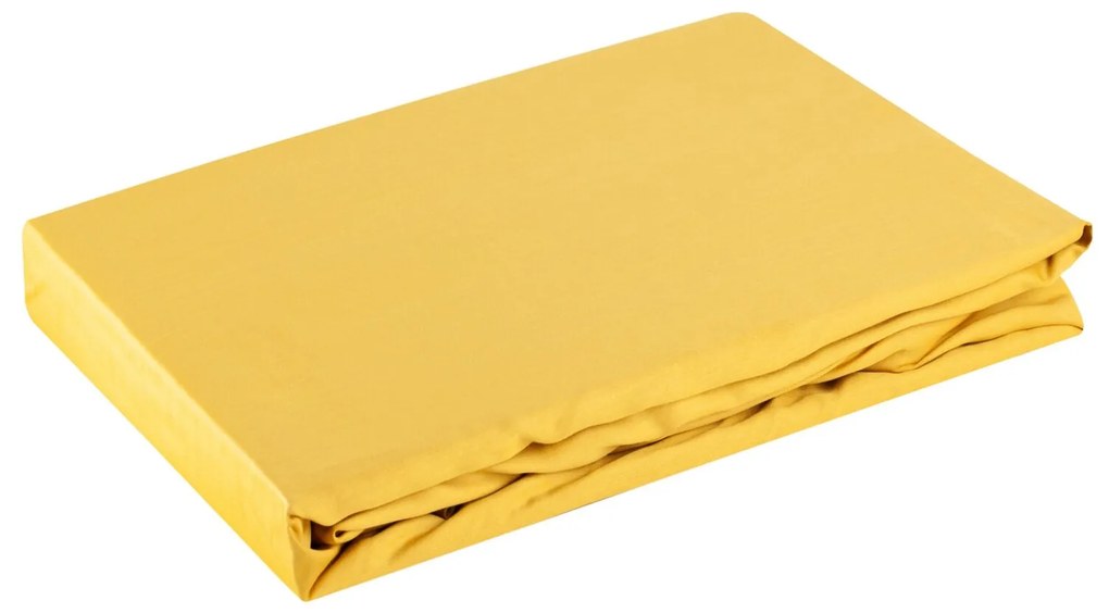 MAKOSATENOVÉ PROSTĚRADLO NOVA S GUMIČKOU 100X200 CM, VÝŠKA 25 CM HOŘČICOVÁ