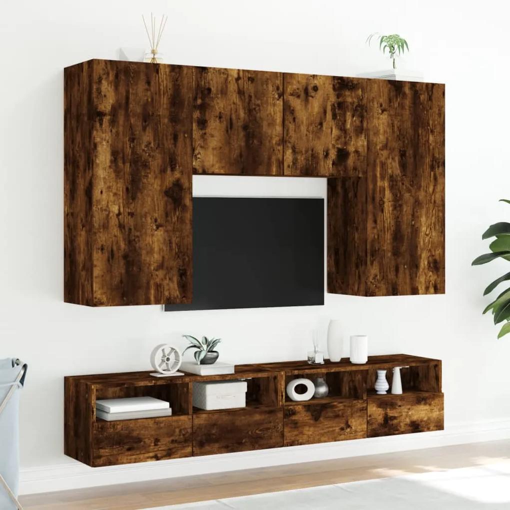 Nástěnná TV skříňka kouřový dub 100x30x30 cm kompozitní dřevo